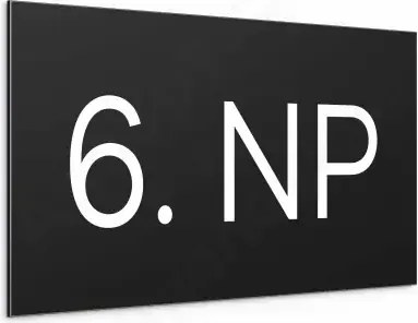 ACCEPT Označení podlaží "6. NP" - stříbrná tabulka - černý popis