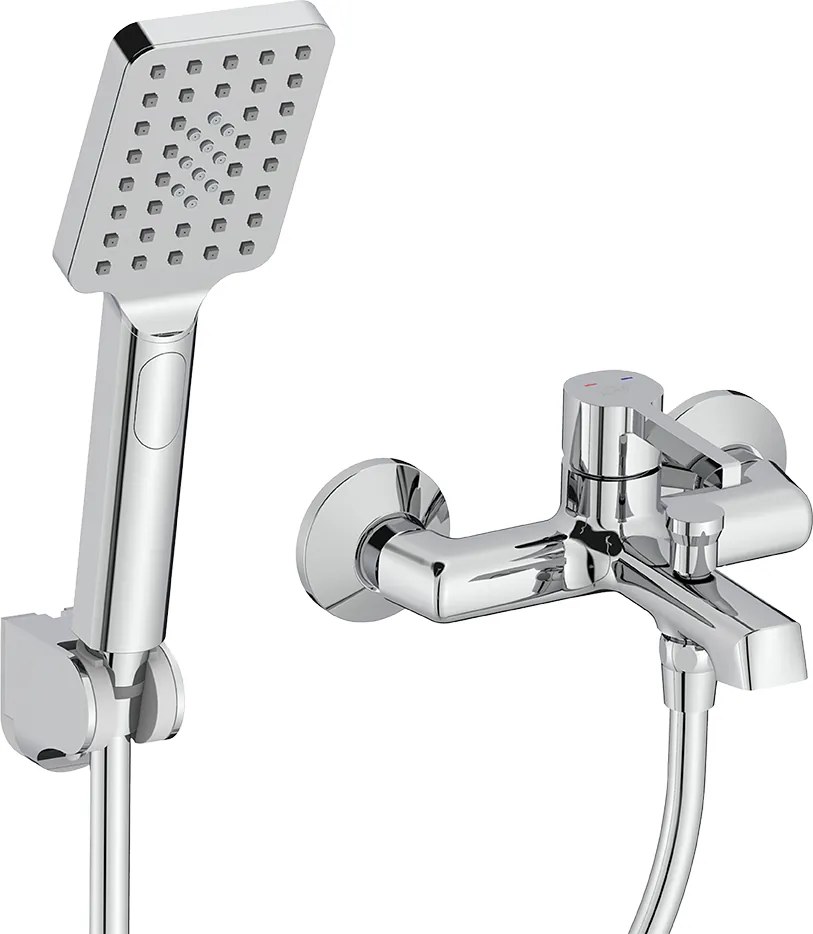 Laveo Alita, vanová baterie s ruční sprchovou soupravou, chromová, LAV-BVA_011D