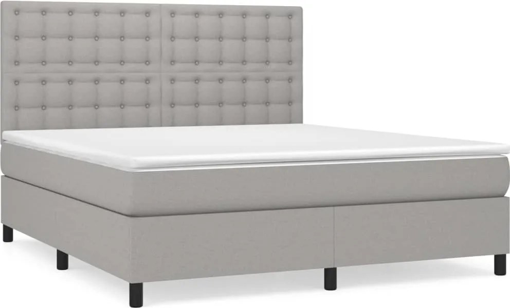Box spring postel s matrací světle šedá 160 x 200 cm textil 3142105