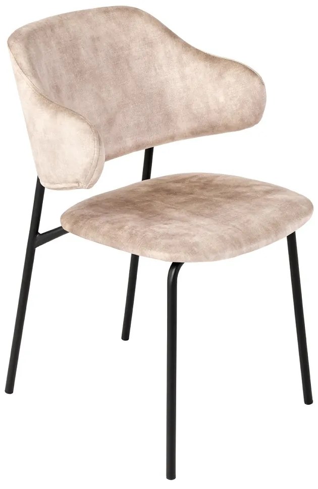 Designová jídelní židle Takuya šampaňský samet