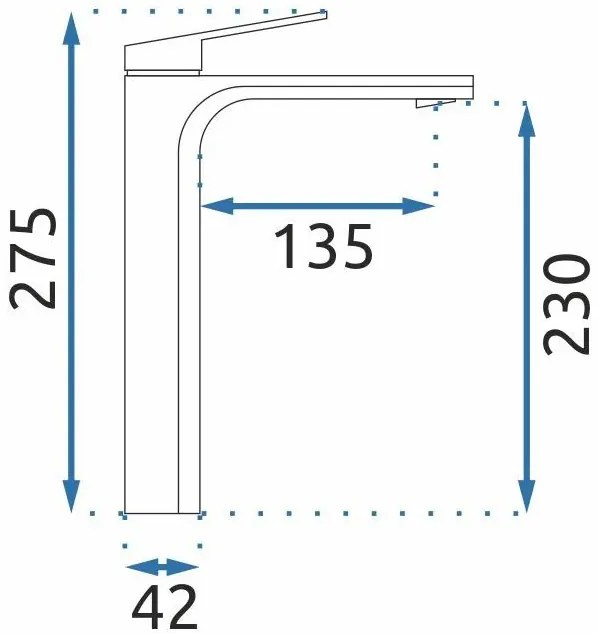 Umyvadlová baterie REA MARCO vysoká, gun grey