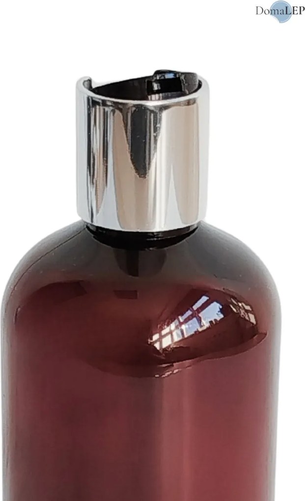 Dávkovač na mýdlo 300 ml hnědý s černo-stříbrným DISC TOP BELA