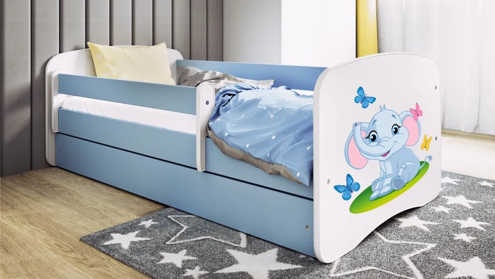 Dětská postel Babydreams slon s motýlky modrá