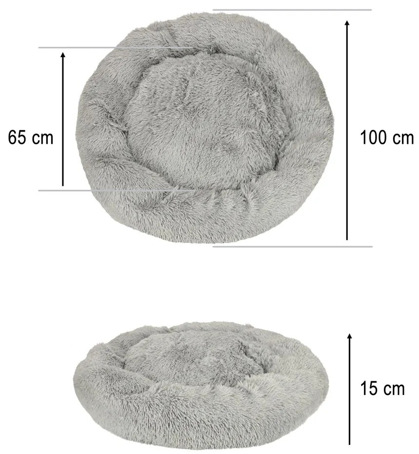 Creative Corner Plyšový polštář pro psy 100 cm světle šedý