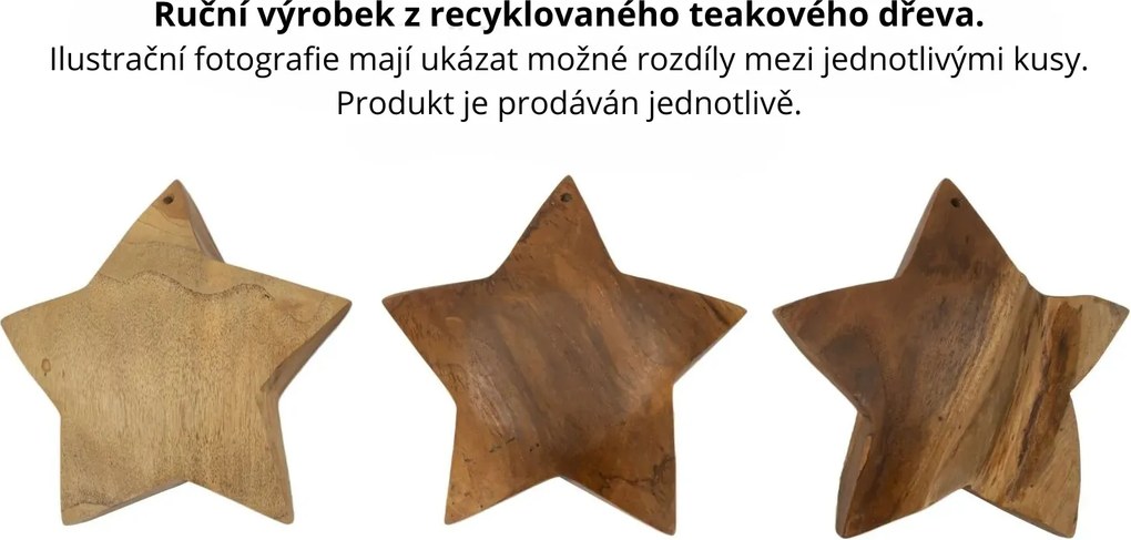 Dekorační soška Bintang 19 cm hnědá