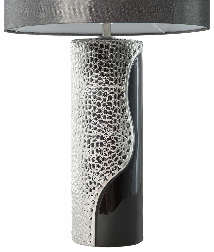 Černá a stříbrná stolní lampa na noční stolek AIKEN Beliani