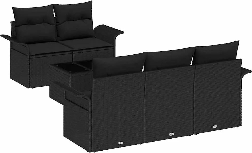 Set pohovek 6 ks Černá polyratan 3345243
