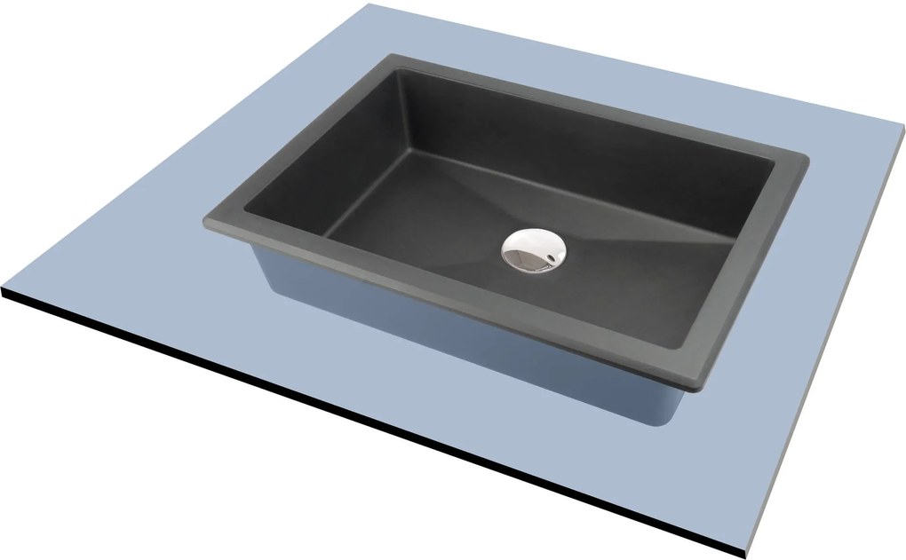 Deante Correo, granitové umyvadlo 500x350x140 mm, antracitová metalíza, DEA-CQR_TU5U