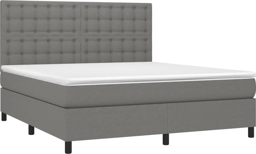 Box spring postel s matrací tmavě šedá 180x200 cm textil 3142114