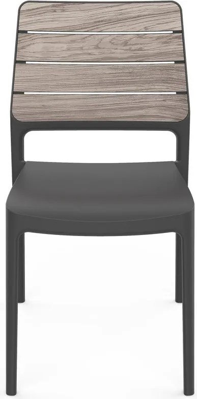 Tmavě šedá/hnědá plastová zahradní židle Deco Porto – Keter
