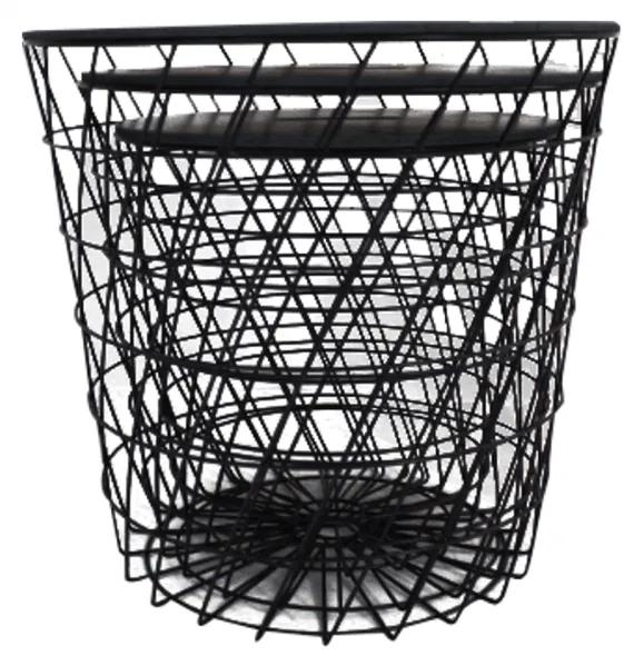 Příruční stolek BATIS TYP 1 MDF barva grafit, kov černý lak