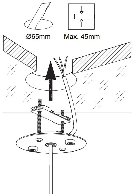 Mantra Elsa, stříbrná zapuštěná stropní rozeta, průměr 9,2cm