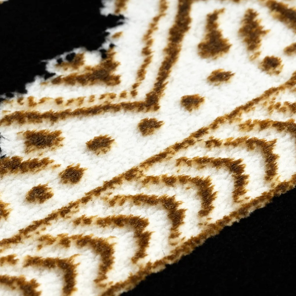 Dywany Łuszczów, Kusový koberec Allure 1965 black/gold, 140x190, černá, kancelář