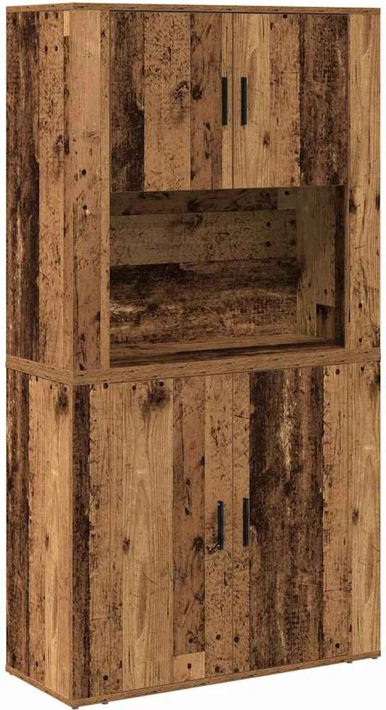Vysoký bufet Staré dřevo 80 x 33 x 150 cm Kompozitní dřevo 3334336
