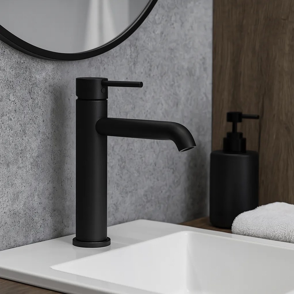 Kuchinox Noia, vysoká umyvadlová baterie h-295, černá matná, LAV-BNK_72NA