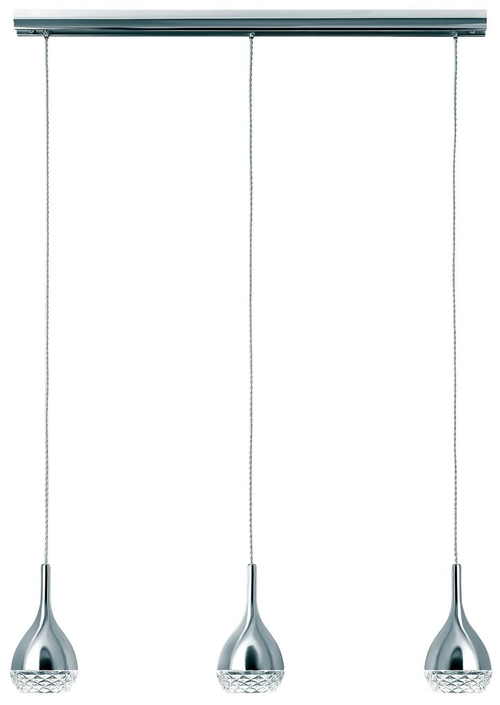 Mantra 5161 Khalifa, závěsné svítidlo, 3X8W GU10, chrom, šířka 90cm