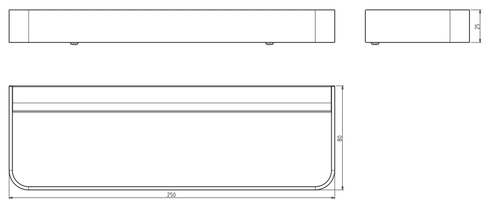 METAFORM BELLA držák ručníků na bok skříňky 250mm, chrom FA115