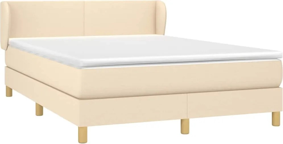 Box spring postel s matrací krémová 140x190 cm textil 3126642