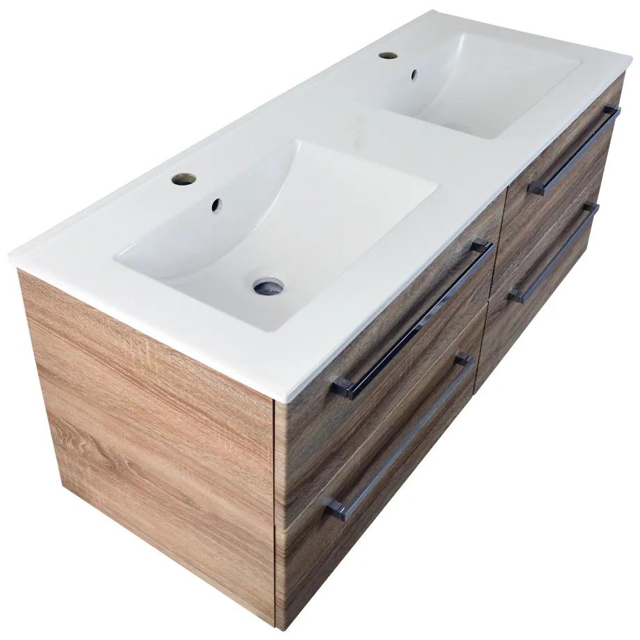 BPS-koupelny Koupelnová skříňka s keramickým umyvadlem Vermont S 120 - sonoma