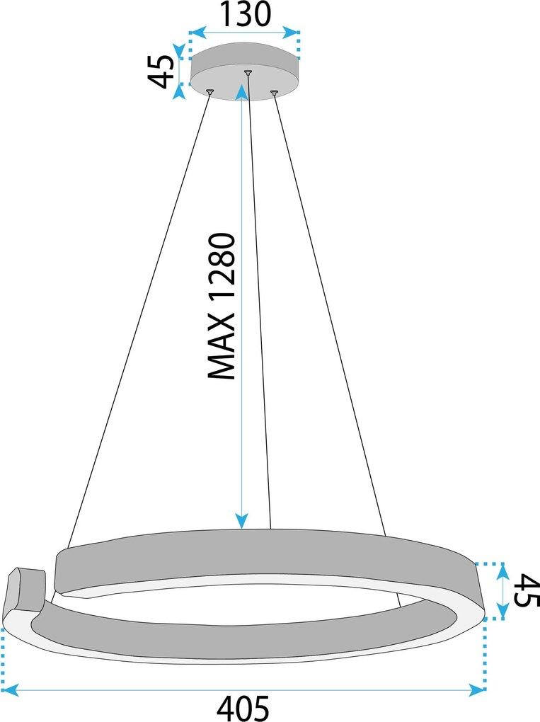 Toolight Toolight, LED stropní osvětlení, 60W, 3000K, LHJ052-CP1 C, zlatá matná, OSW-50026