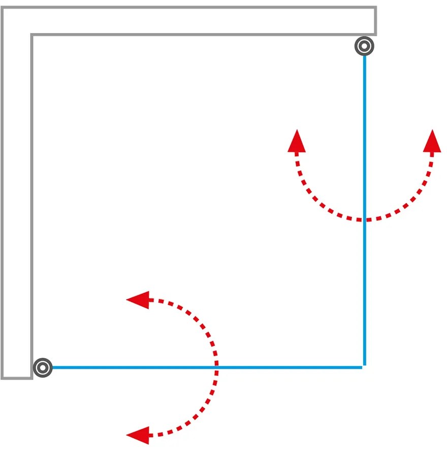 Roltechnik Outlet Sprchový kout OBCO1+OBCO1 s dvoukřídlými dveřmi - bez vaničky Varianta: rozměry: 90x80 cm - (OBCO1-80_OBCO1-90), Barva profilů a typ výplně: profily: brillant, výplň: transparent