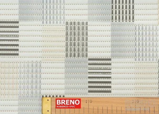 Breno Koupelnová pěnová předložka SOFTY-TEX 79839 geometrický vzor, šíře 65 cm, Vícebarevné