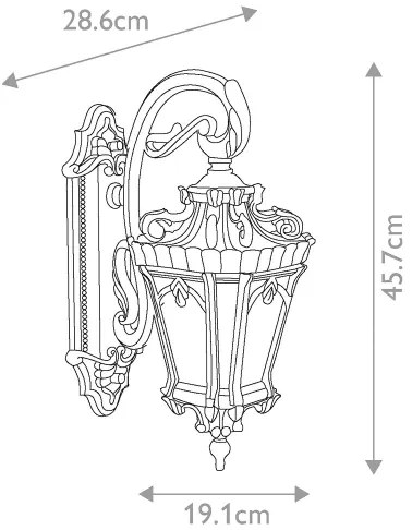 Elstead KL-TOURNAI2-M - Venkovní nástěnné svítidlo TOURNAI 1xE27/100W/230V IP44