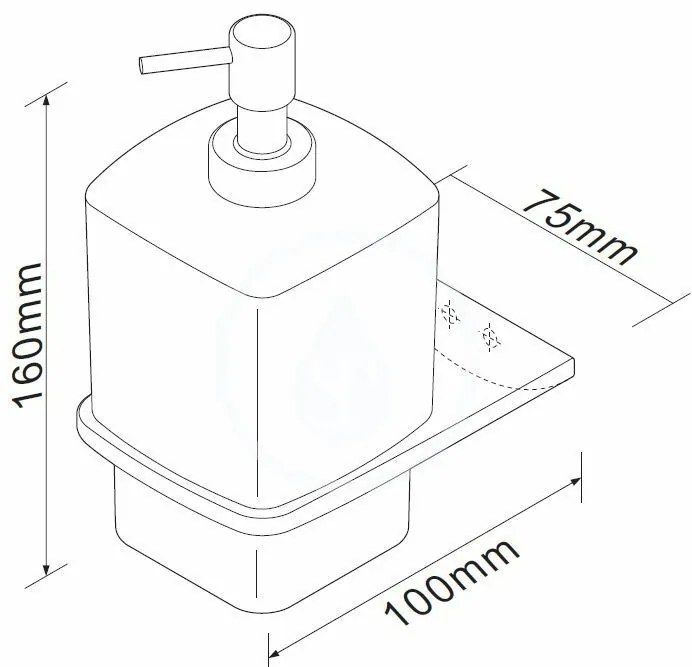 kielle Vega Dávkovač mýdla s držákem, matné sklo/matná černá ki_40118004