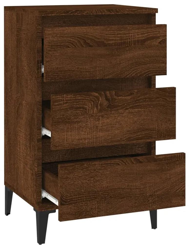 Noční stolek hnědý dub 40 x 35 x 70 cm kompozitní dřevo