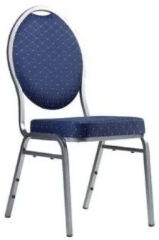 Pevná kovová stohovatelná židle Monza, tmavě modrá
