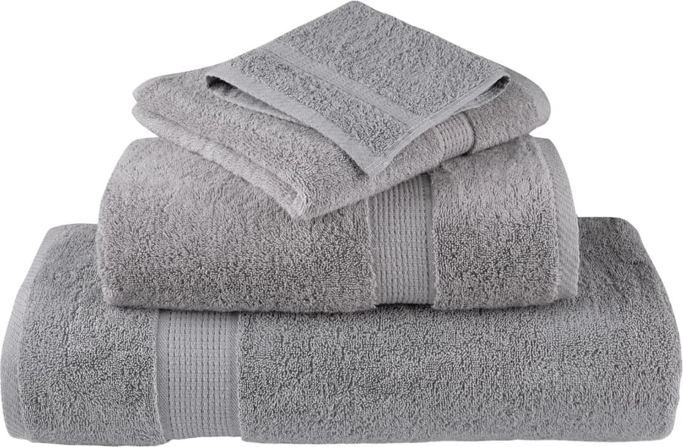 Prémiové ručníky do sprchy SOLUND 2 ks šedé 70x140 cm 600 g/m² 137308