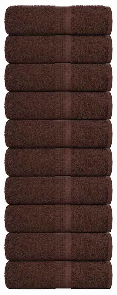 Ručníky FROGN 10 ks hnědé 30x30 cm 360 g/m² 136754