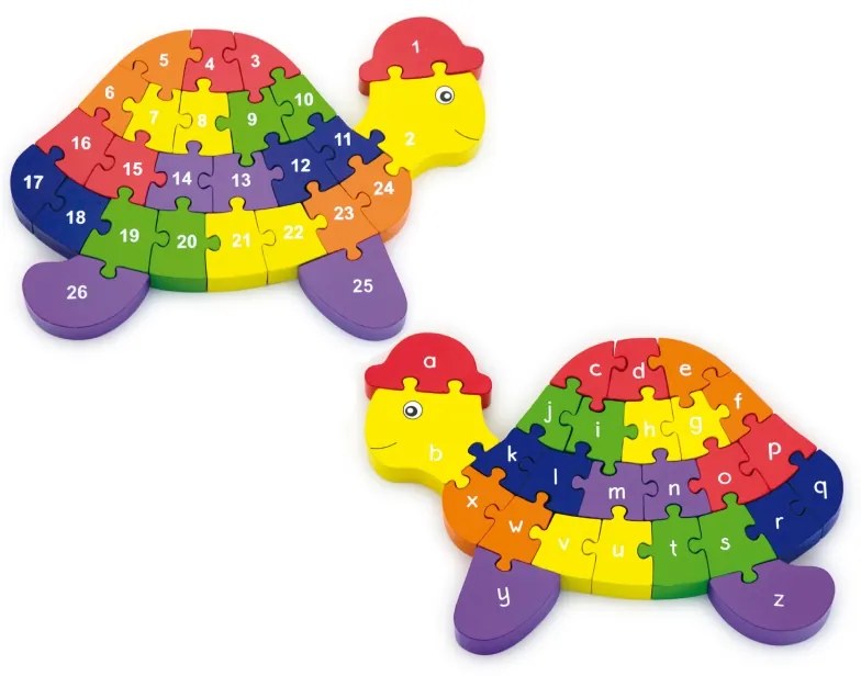 Viga Dřevěné 3D puzzle montessori - Želva