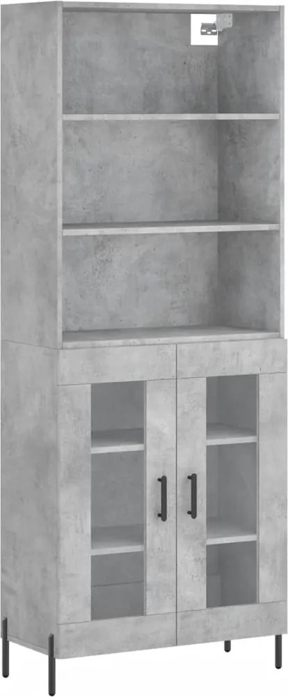 Skříň highboard betonově šedá 69,5x34x180 cm kompozitní dřevo 3189329