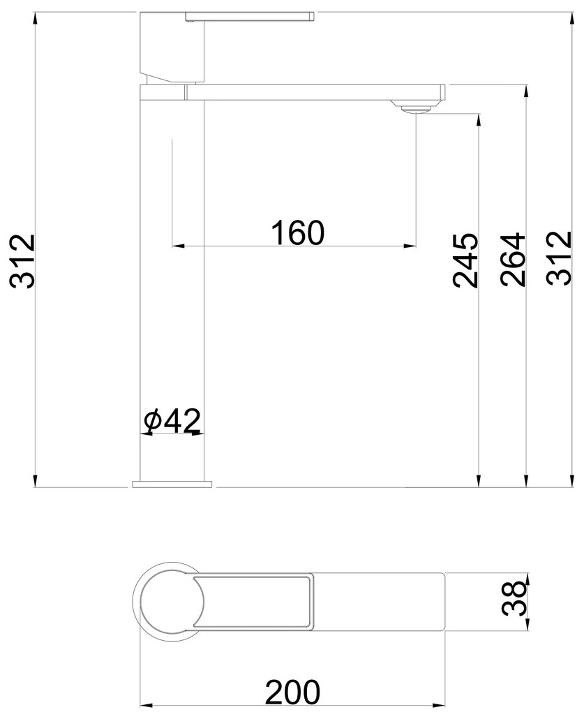 Gamma Simba, vysoká umyvadlová baterie h-312, chromová, GMA-BSAUW-CH