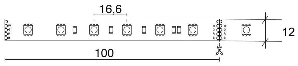 Indeluz 200AS-L1416FC0-00 24 V LED pásek Nilo RGB+W 2700K, 18,2+5,5W/m, 5m, IP20