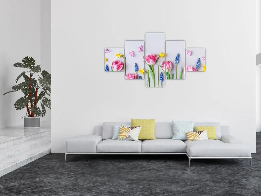Obraz jarních květin (125x70 cm)