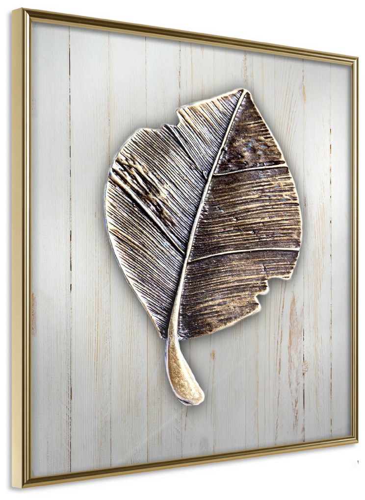 Artgeist Metal Leaf Velikosti (šířkaxvýška): 50x50, Finální vzhled: Zlatý rám