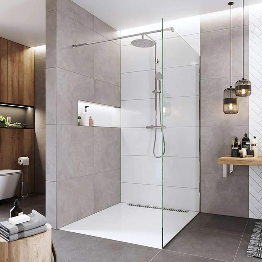 Mereo Mereo, Sprchová stěna WALK IN, Novea, chrom ALU, sklo Čiré, CK10605H