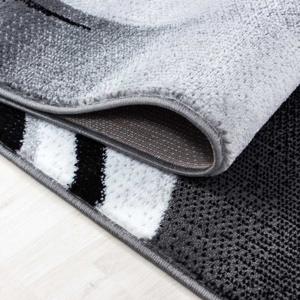 Ayyildiz, Kusový koberec Parma 9210 black, 80x300, šedá, chodba / předsíň