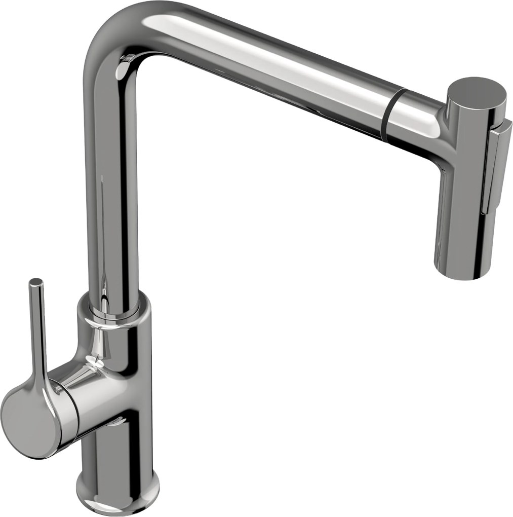 Invena Farsala, vysoká dřezová baterie s 2-funkční výsuvnou výlevkou h-369, chromová, INV-BZ-40-L01-S
