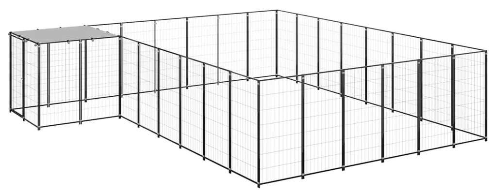 Psí kotec černý 15,73 m² ocel