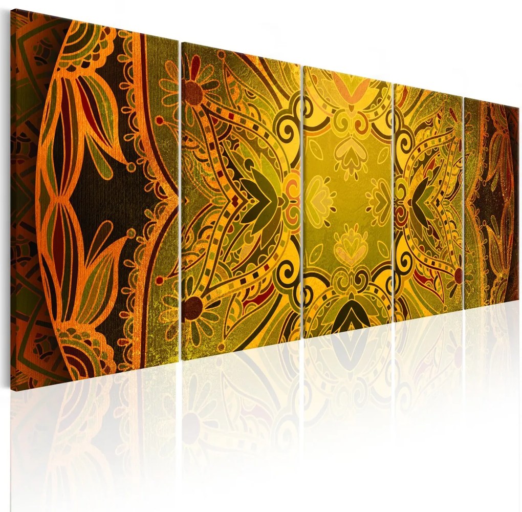 Abstraktní obraz zářivé ornamenty + háčky a hřebíčky ZDARMA Velikost (šířka x výška): 150x60 cm
