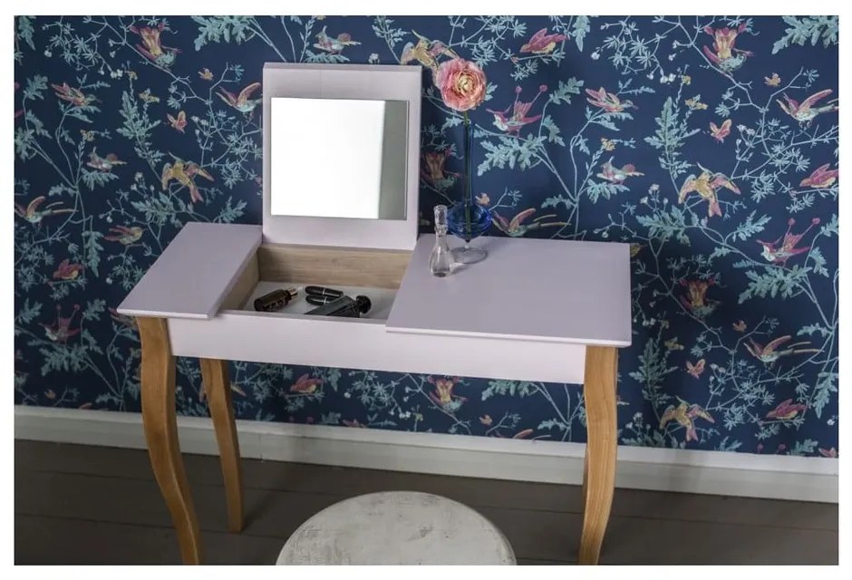 Bílý toaletní stolek se zrcadlem Ragaba Dressing Table, délka 105 cm