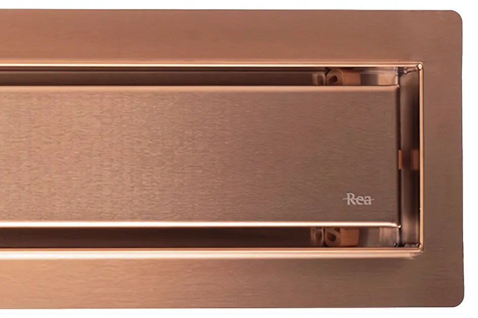 Rea Neox, nerezový sprchový odtokový žlab 70cm, 2v1, měděná matná, REA-G4898