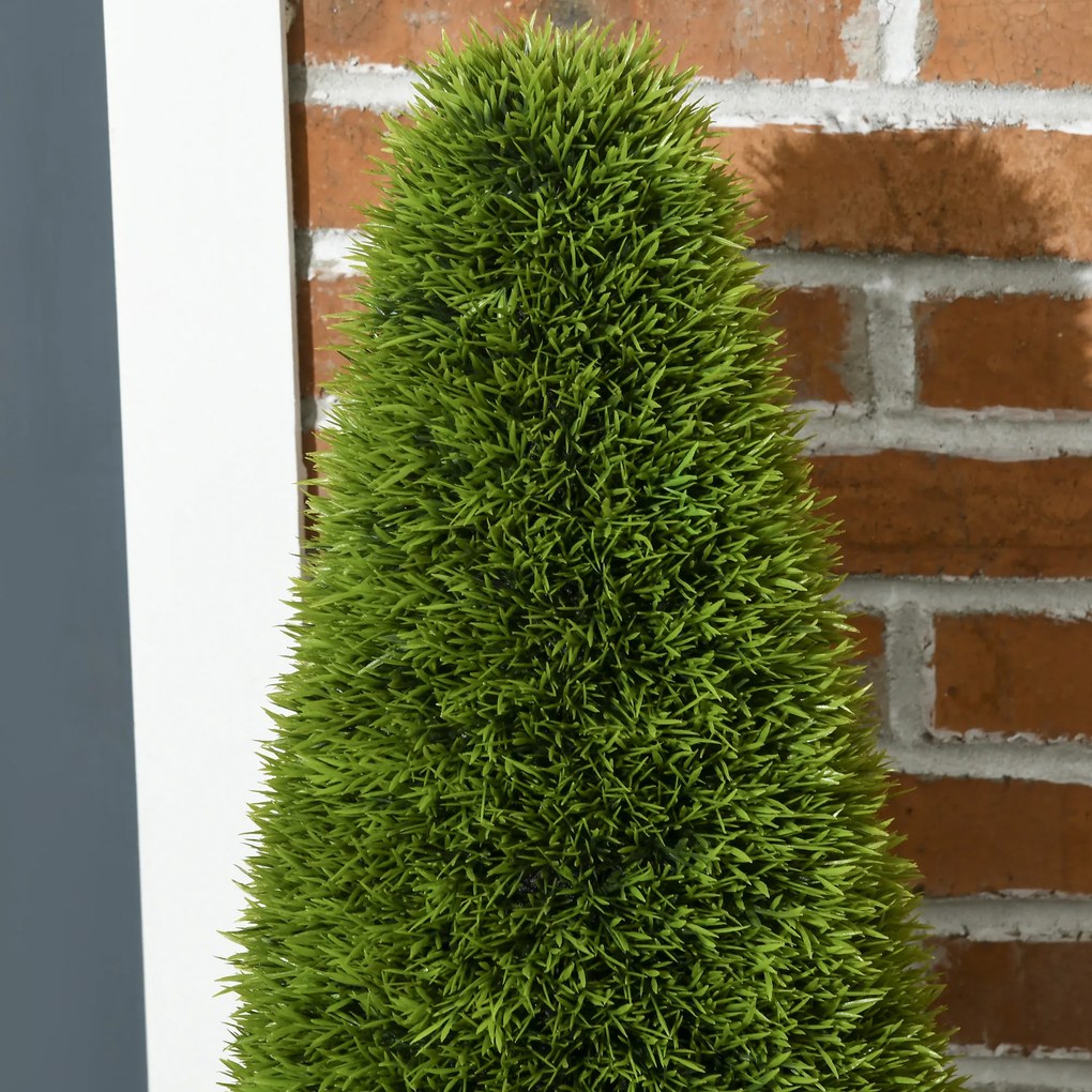HOMCOM Umělý cypřišek sada 2 umělých pokojových rostlin 90 cm v květináči s umělým mechem pro vnitřní a venkovní dekorace