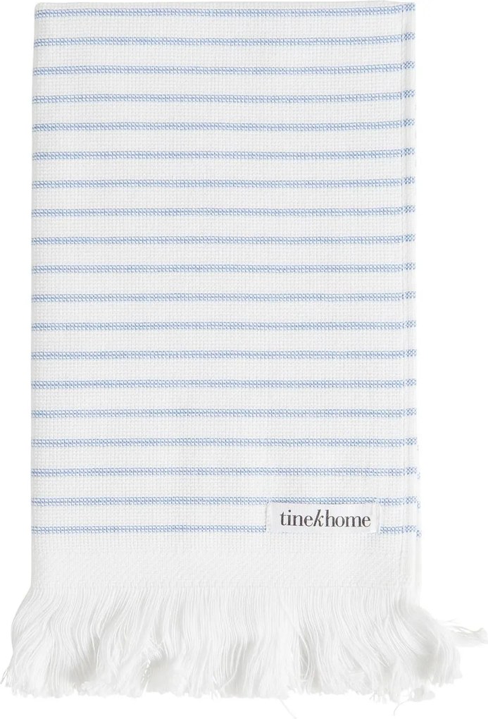 Tine K Home Pruhovaný ručník Pinstripe Blue 30x50 cm, modrá barva, bílá barva, textil