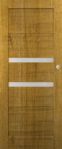posuvné interiérové dveře do pouzdra EVORA model 3 Průchozí rozměr: 70 x 197 cm, Orientace dveří: Levé dveře, Dekor: Dub šedý
