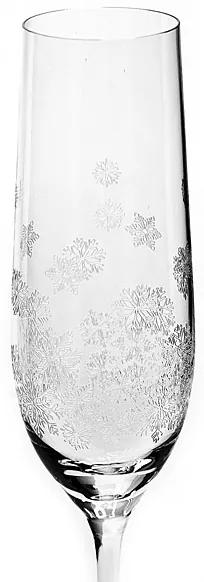 Crystalex - Bohemia Crystal Sklenice na šampaňské Viola Sněhové vločky 190 ml, 6 ks