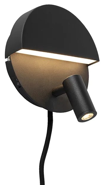 Designové nástěnné svítidlo černé včetně LED - Marion